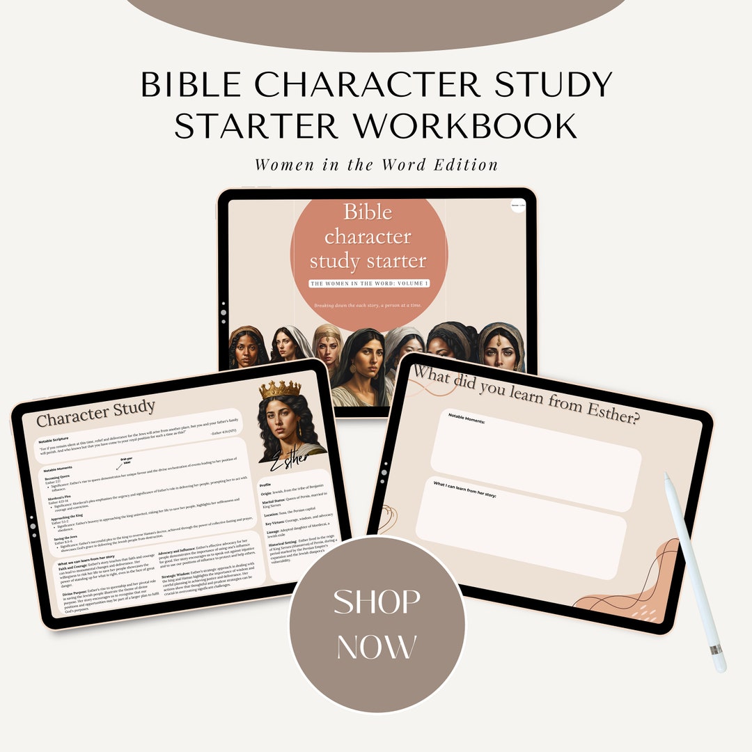 Bible Character Study Starter Workbook | Bible Study | Printable ...
