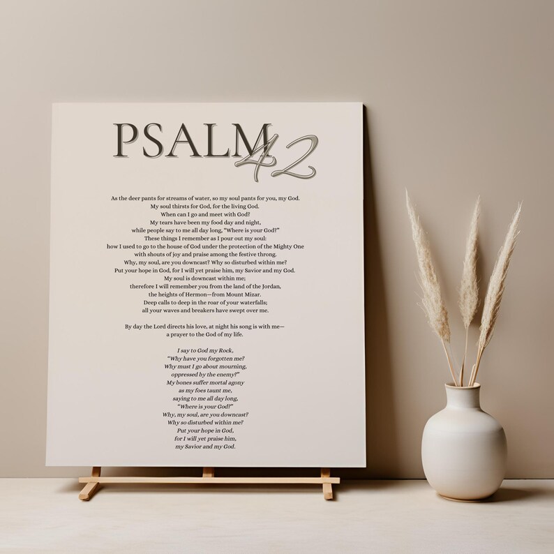 Psalm 42 Scripture Art Print: Minimalist Christian Decor (digital ...