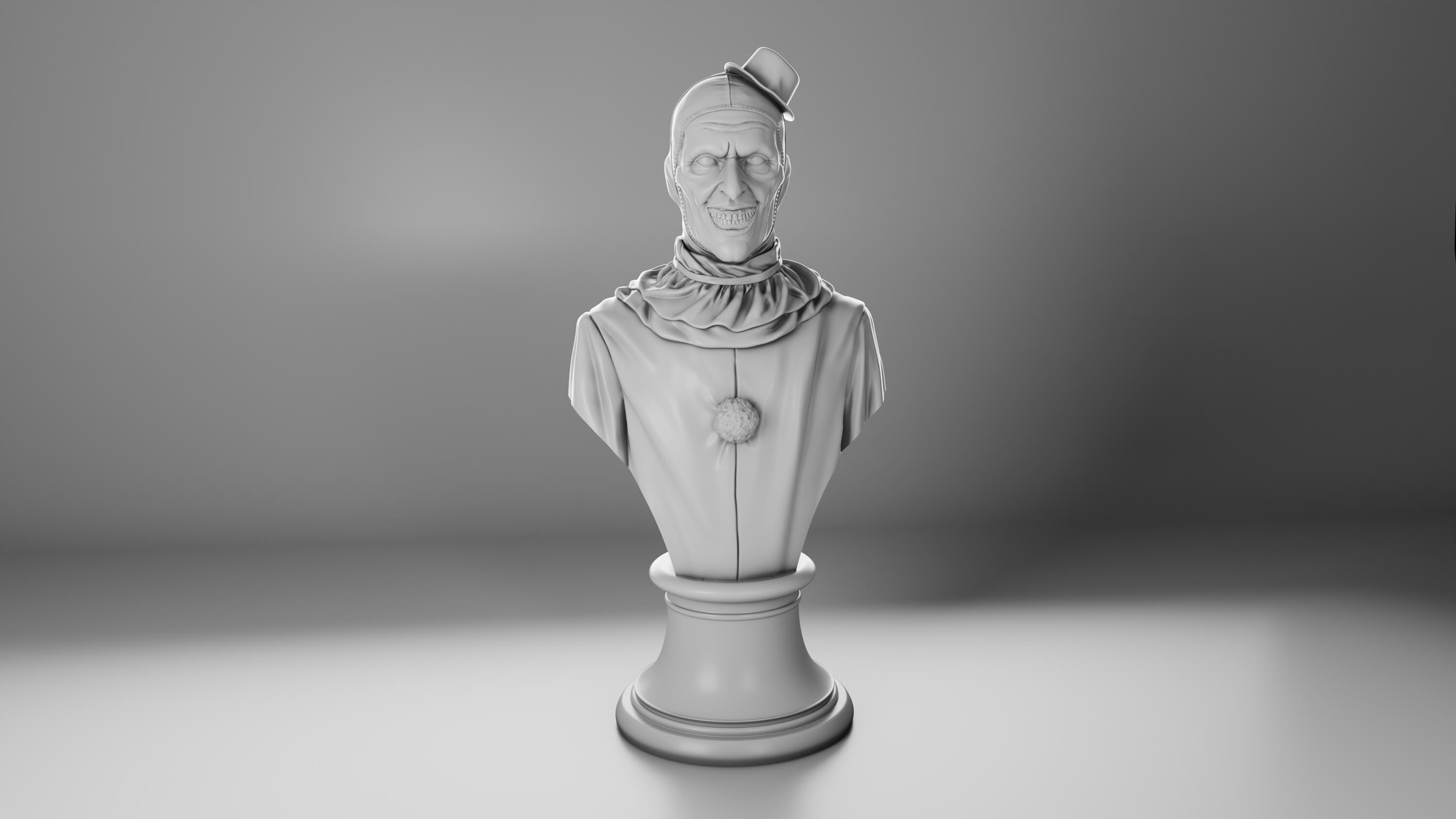 Digital File Stl Terrifier Art the Clown Bust Sculpture - Etsy