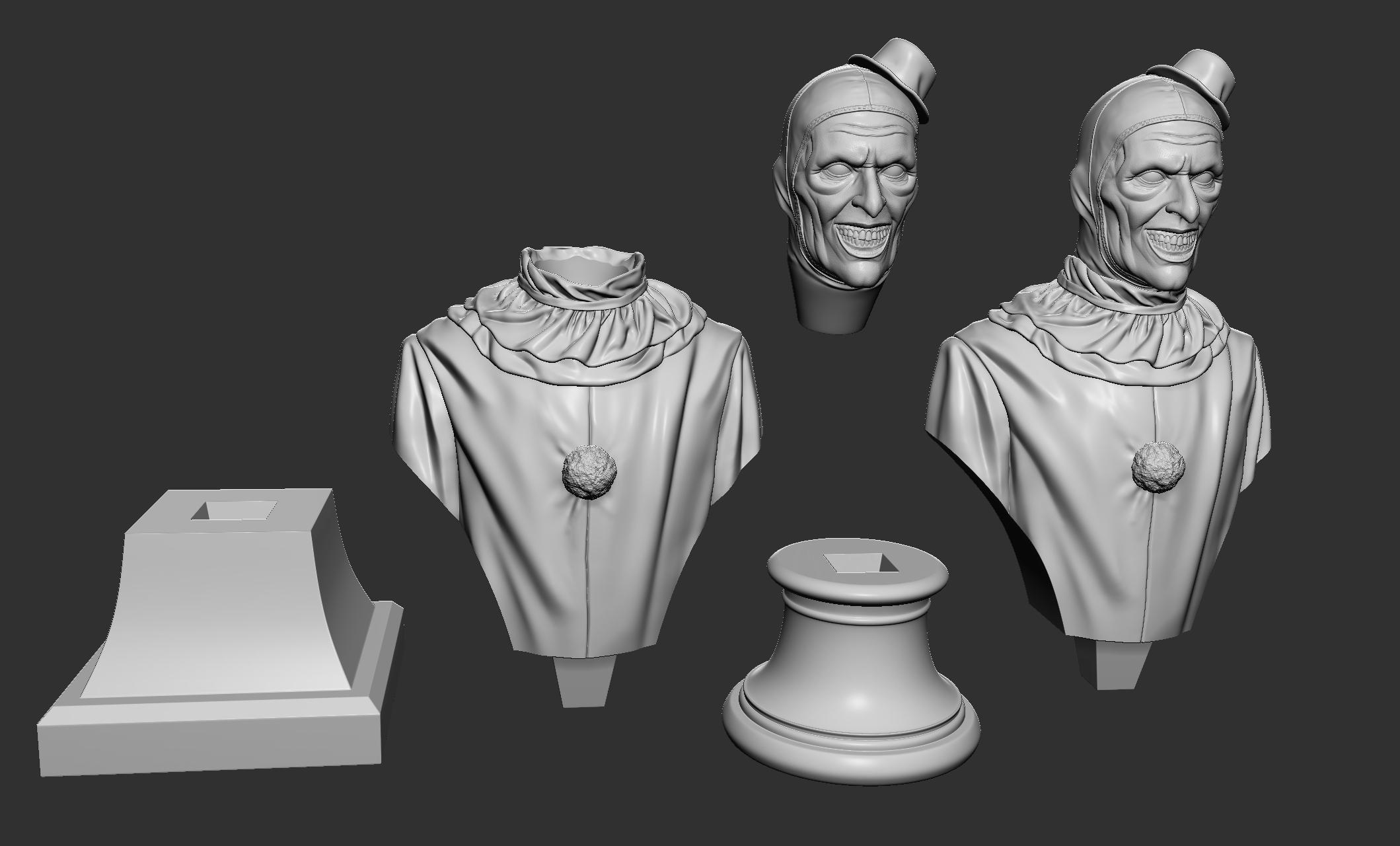 Digital File Stl Terrifier Art the Clown Bust Sculpture - Etsy