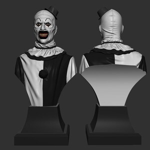 Digital File Stl Terrifier Art the Clown Bust Sculpture - Etsy