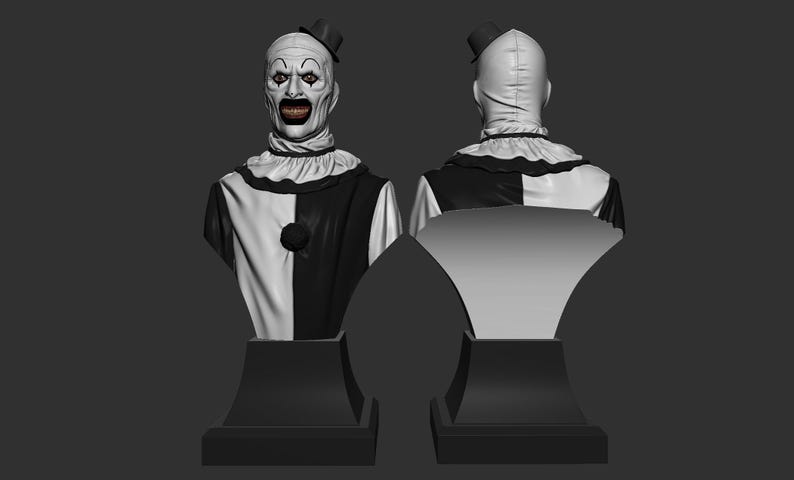 Digital File Stl Terrifier Art the Clown Bust Sculpture - Etsy