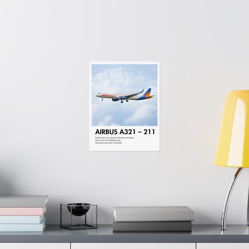 Airbus A321- 211 Vertical Plane Spotting Posters, Matte Wall Art Prints ...
