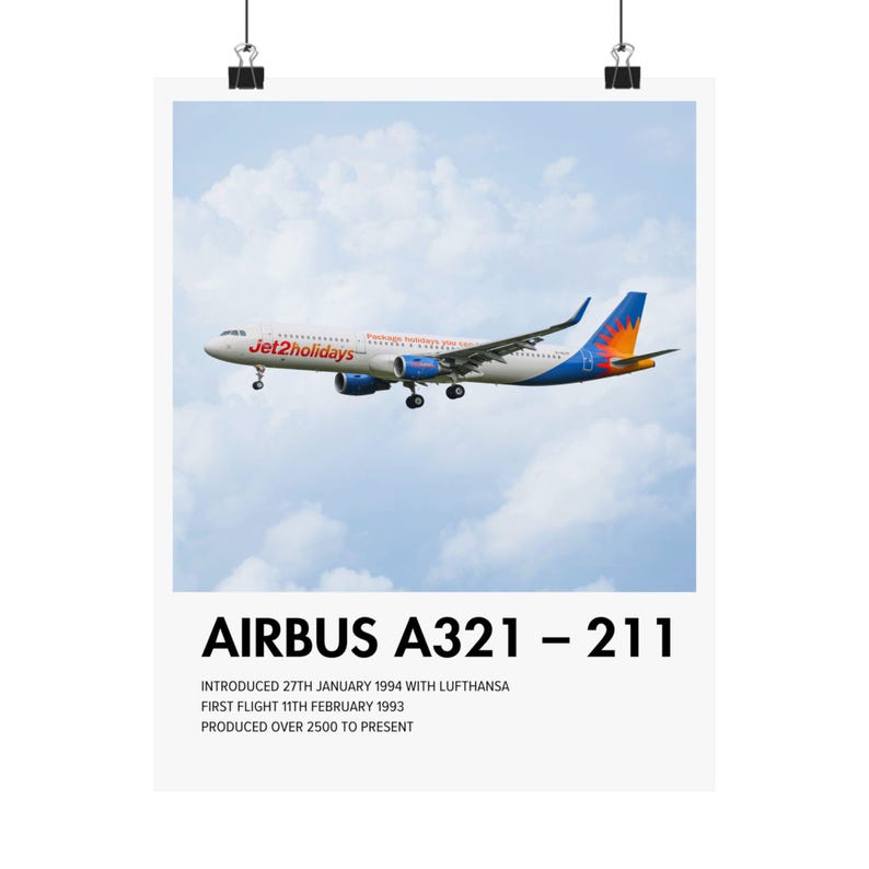 Airbus A321- 211 Vertical Plane Spotting Posters, Matte Wall Art Prints ...
