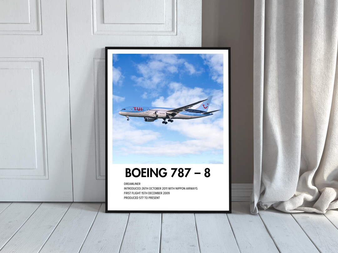 Boeing 787-8 Vertical Plane Spotting Posters, Matte Wall Art Prints ...