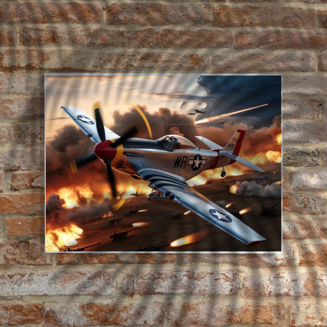 Vintage Warplane Poster, Military Decor Art, Aviation Wall Art, Gift ...