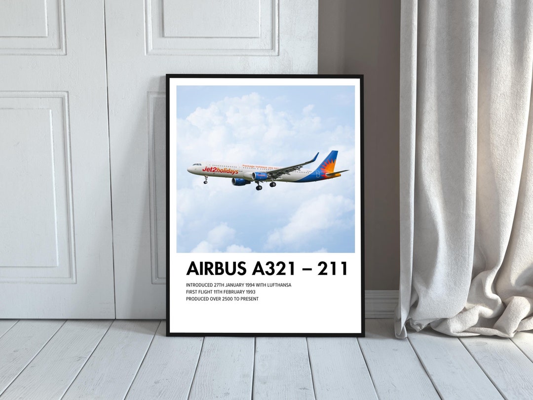 Airbus A321- 211 Vertical Plane Spotting Posters, Matte Wall Art Prints ...