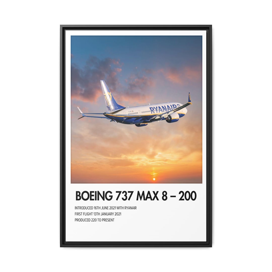 Boeing 737 MAX 8-200 Canvas Art, Aviation Poster for Plane Enthusiasts ...