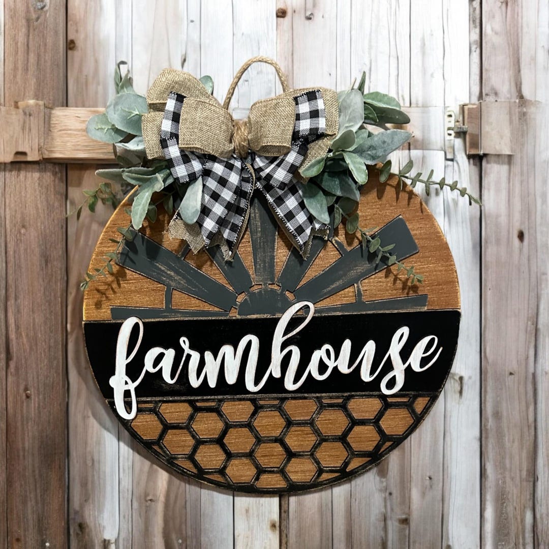 Farmhouse Door Hangerround Signfarmhouse Door Hangerfarmhouse Sign - Etsy