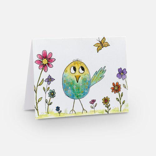 Whimsical Watercolor Bird Notecards, Quirky Birds Series, Cheerful ...