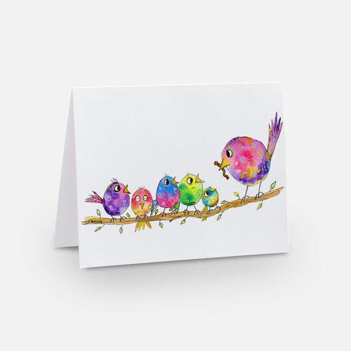 Whimsical Watercolor Bird Notecards, Quirky Birds Series, Cheerful ...