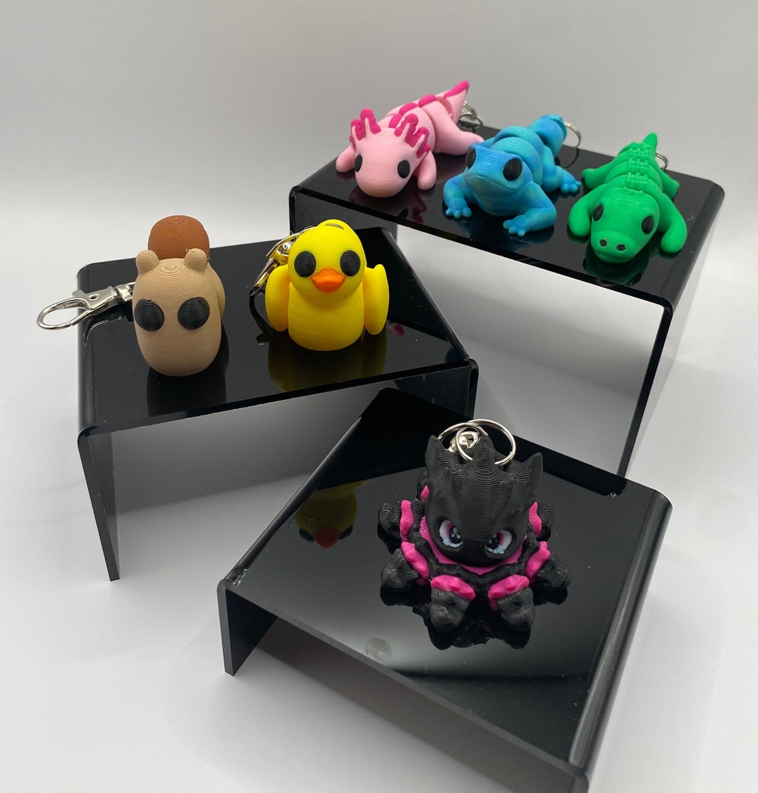Wtd3dprint Adorable PLA Articulated Animal Keychains Various Styles and ...