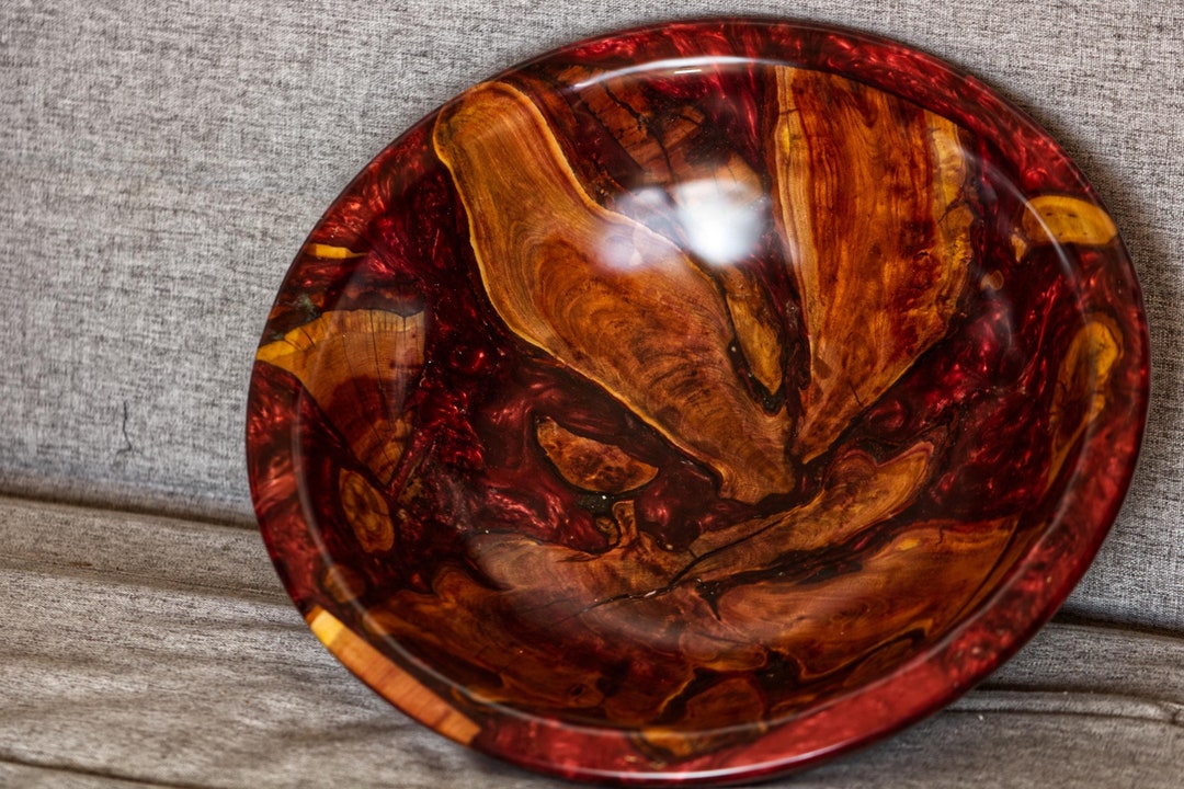 Luxury Handmade Plum Wood & Resin Bowl, Resin Gift for Her, Resin Fruit ...