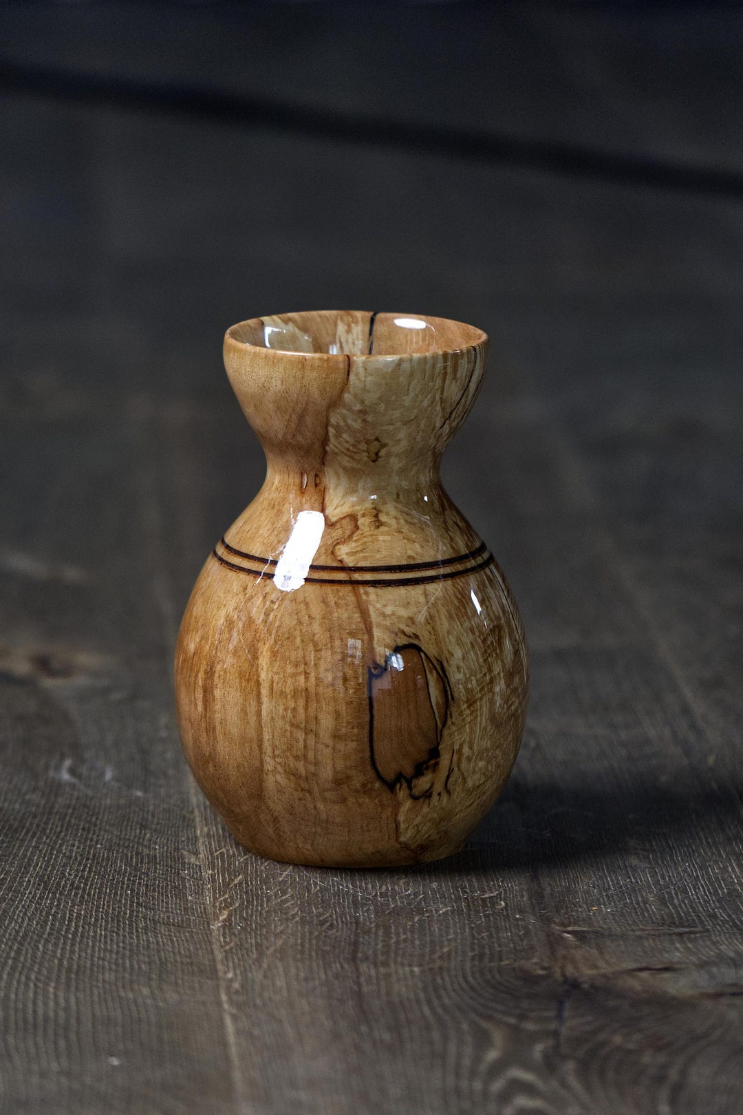 UNIQUE Handcrafted Luxury Elm Wood Vase, Gloss Epoxy Vase, Modern Kitchen Art, Unique Wooden Art ...