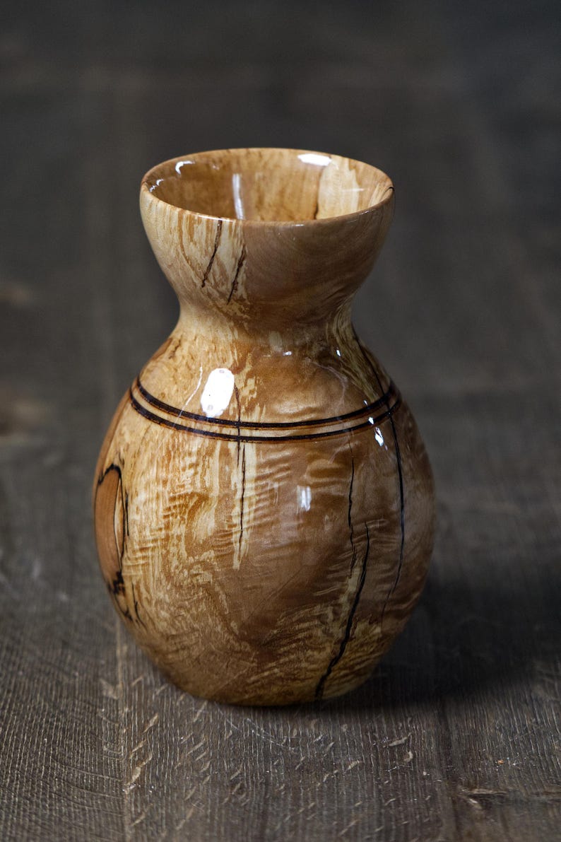 UNIQUE Handcrafted Luxury Elm Wood Vase, Gloss Epoxy Vase, Modern Kitchen Art, Unique Wooden Art ...