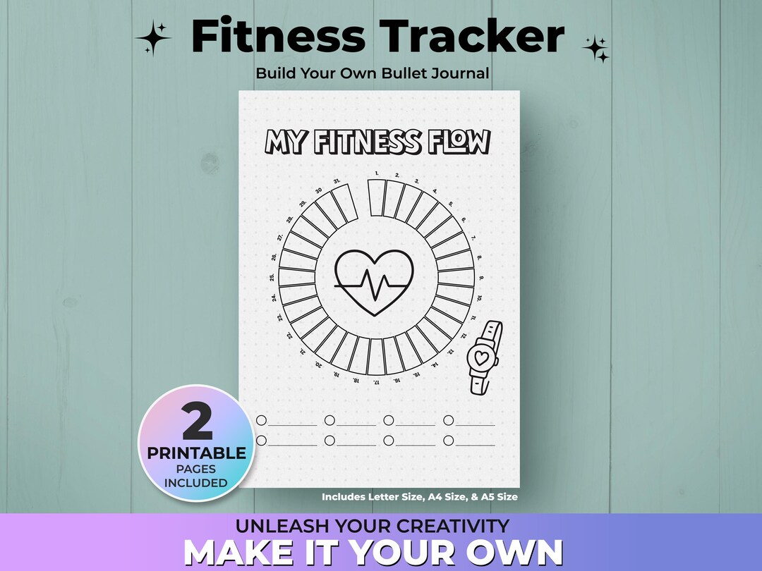Fitness Tracker | Workout Log for Bullet Journal | Digital & Printable ...
