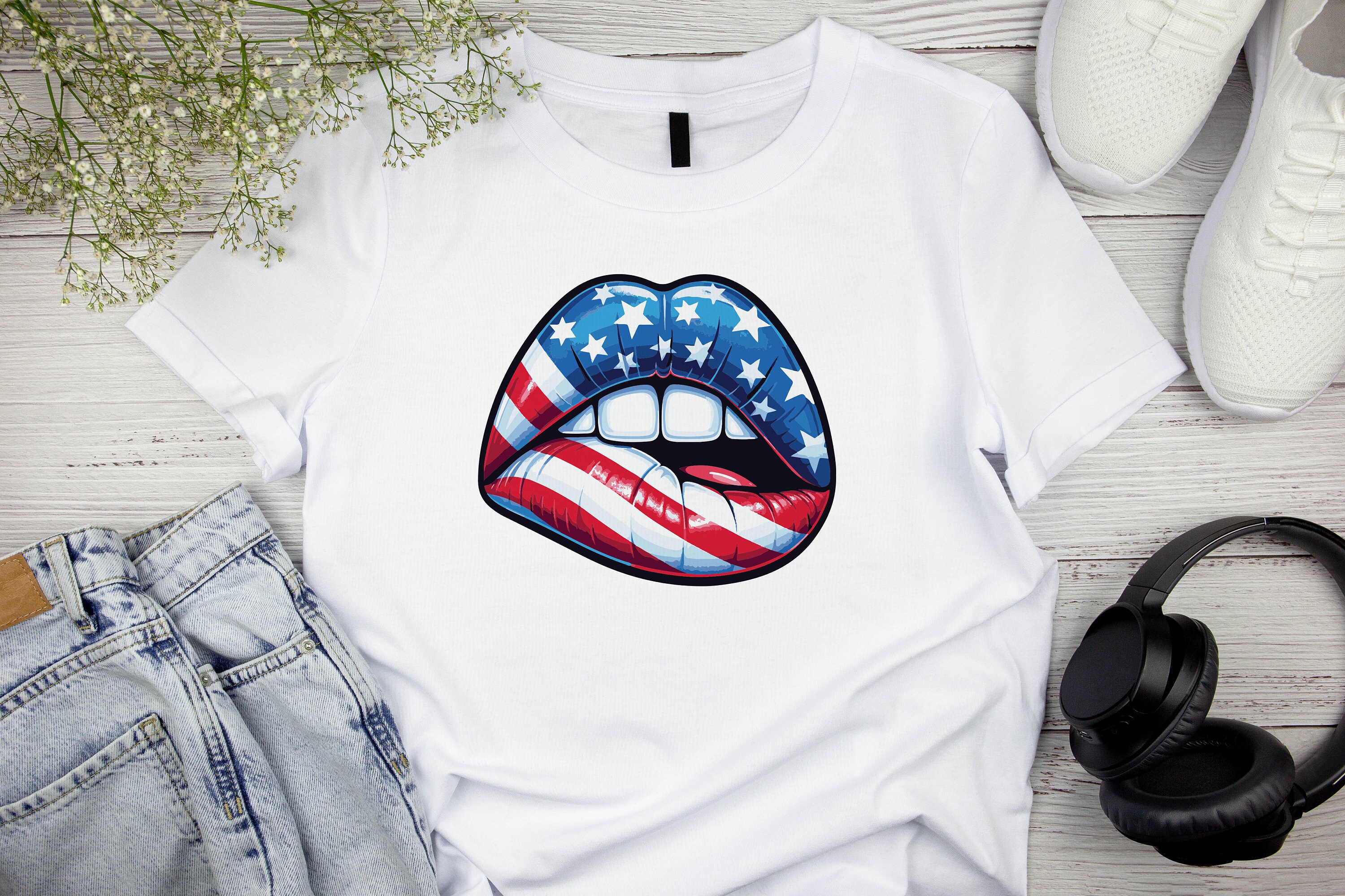 July 4th PNG | American Flag Lips PNG | America Lips PNG | 4th of July ...
