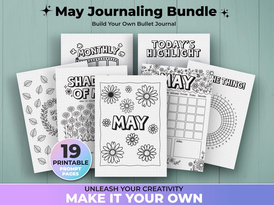 May 2025 Bullet Journal | Printable & Digital Bujo Bundle | A5, A4 ...