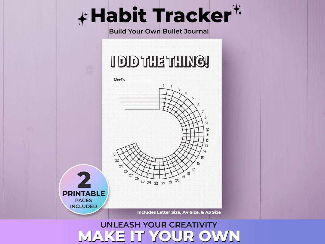 Monthly Habit Tracker | Gamified Bullet Journal Page | Printable ...