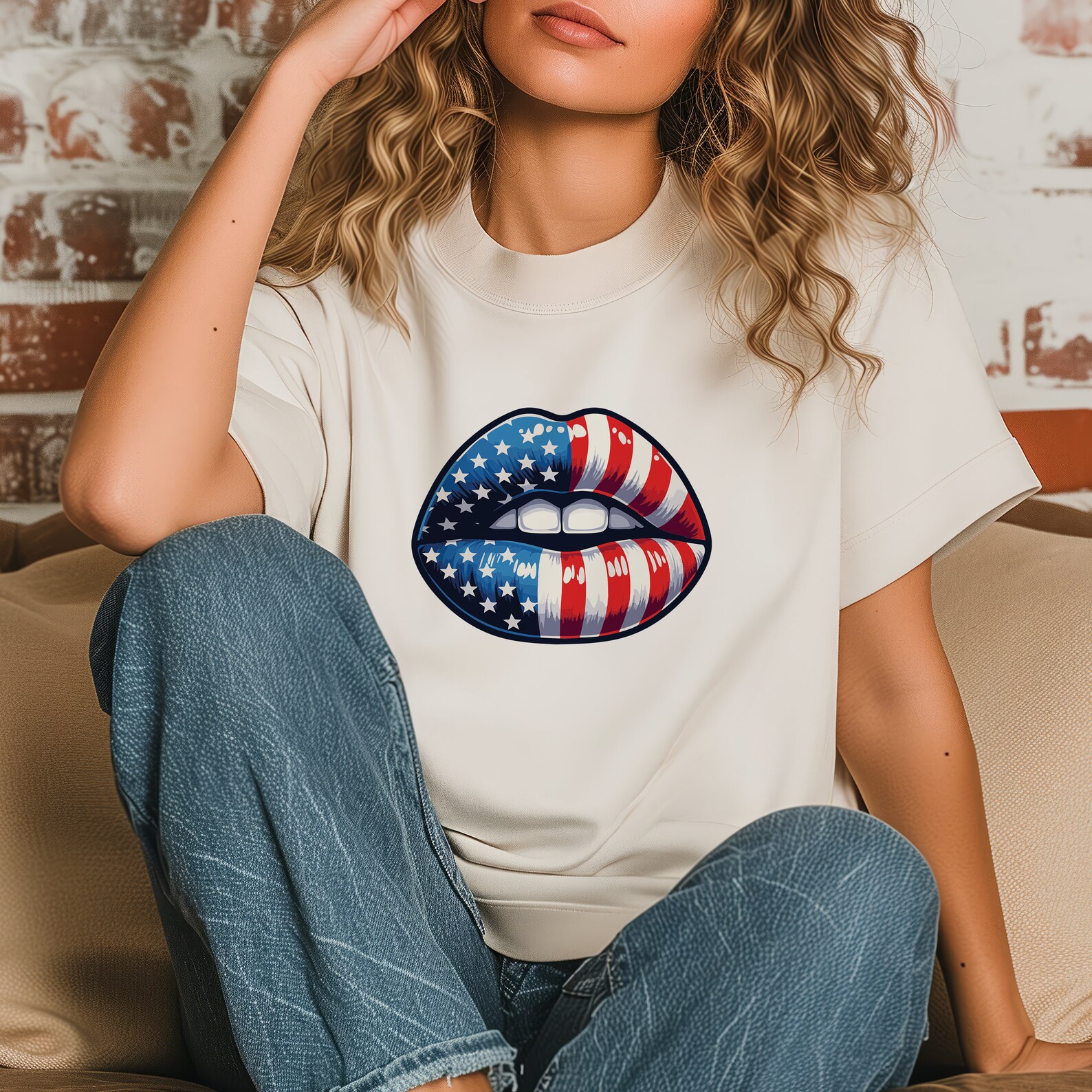 July 4th PNG | American Flag Lips PNG | America Lips PNG | 4th of July ...