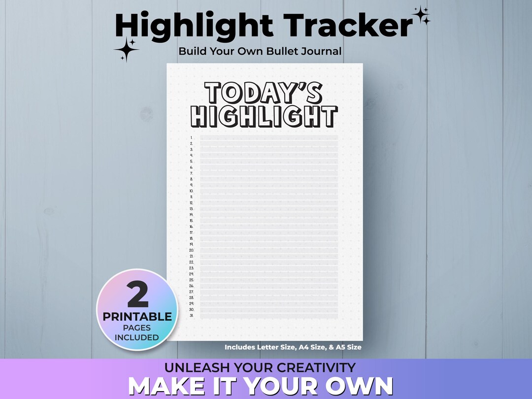 Highlight of the Day Tracker | Gratitude & Reflection Journal Page ...