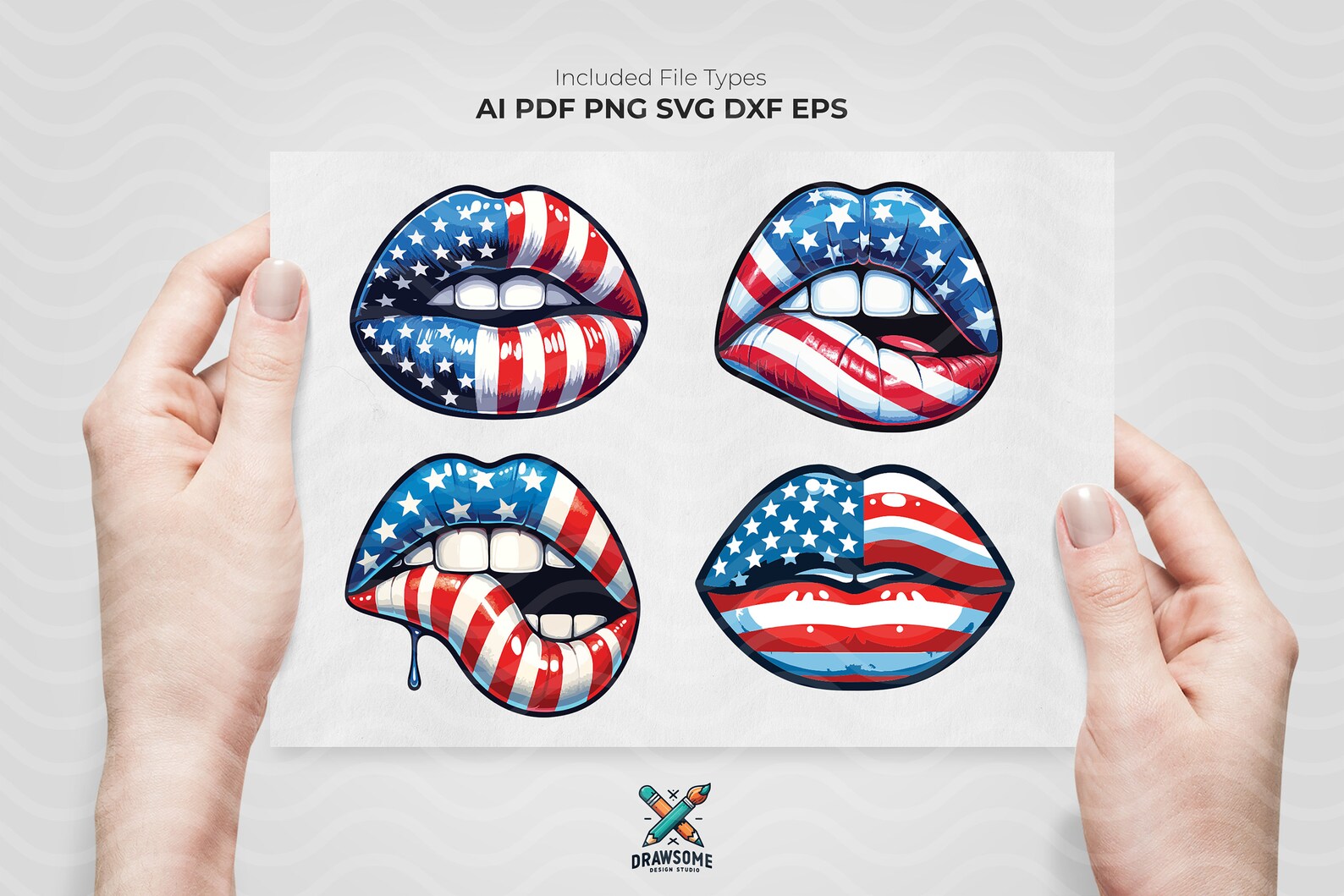 July 4th PNG | American Flag Lips PNG | America Lips PNG | 4th of July ...