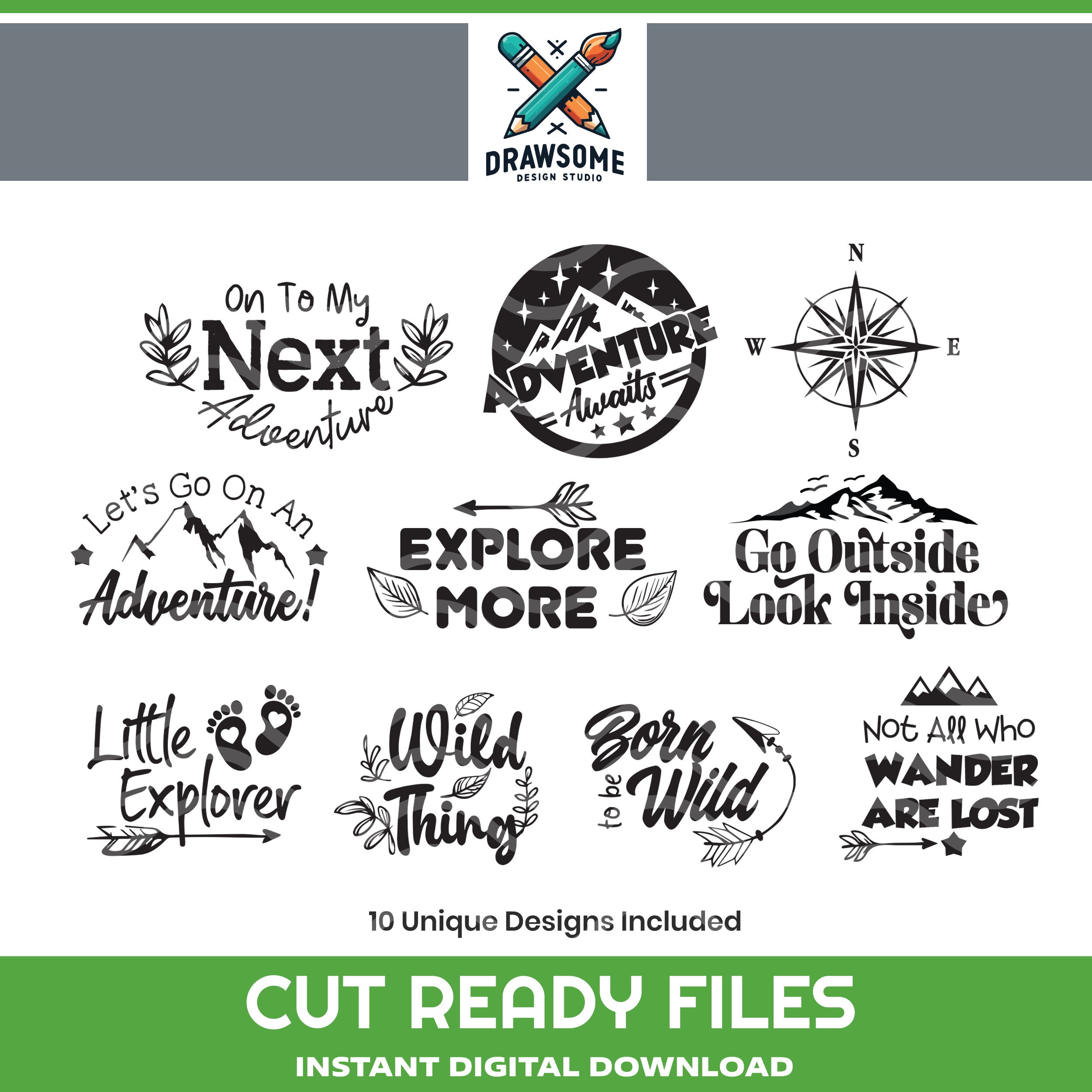 Little Adventurer SVG Bundle | Fun Outdoor Quotes | Cute Nature Designs ...