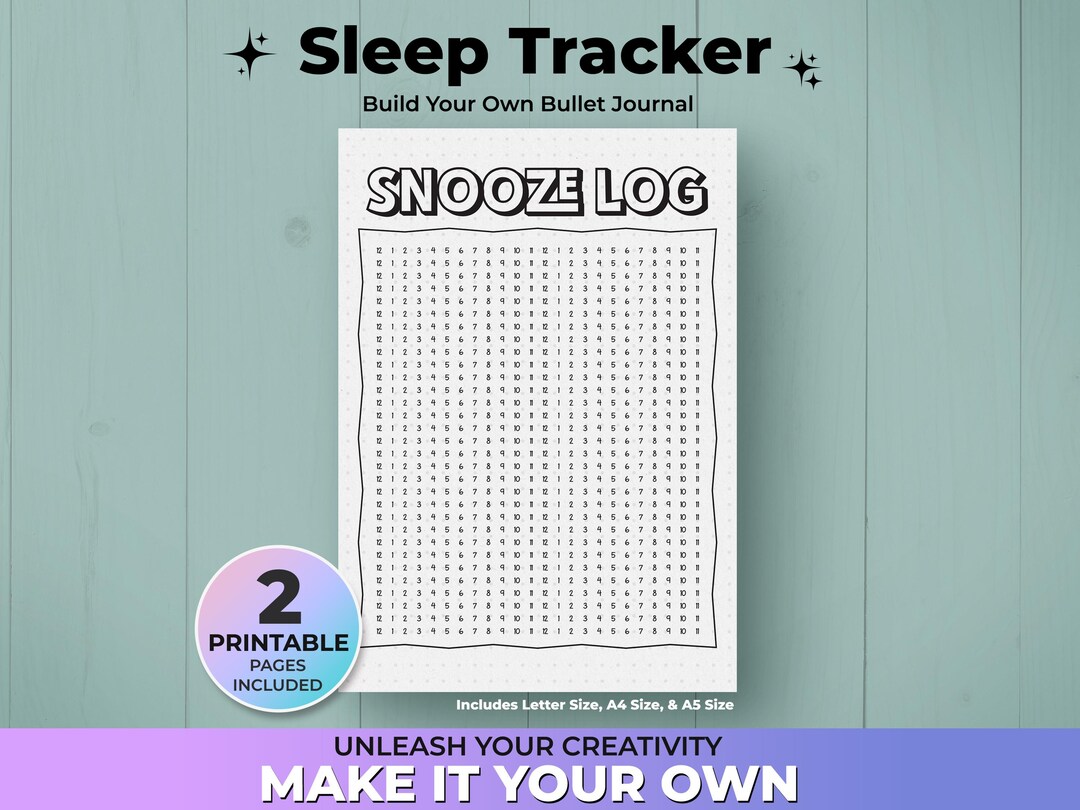 Monthly Sleep Tracker | Sleep Log Bujo Page | Digital & Printable for ...