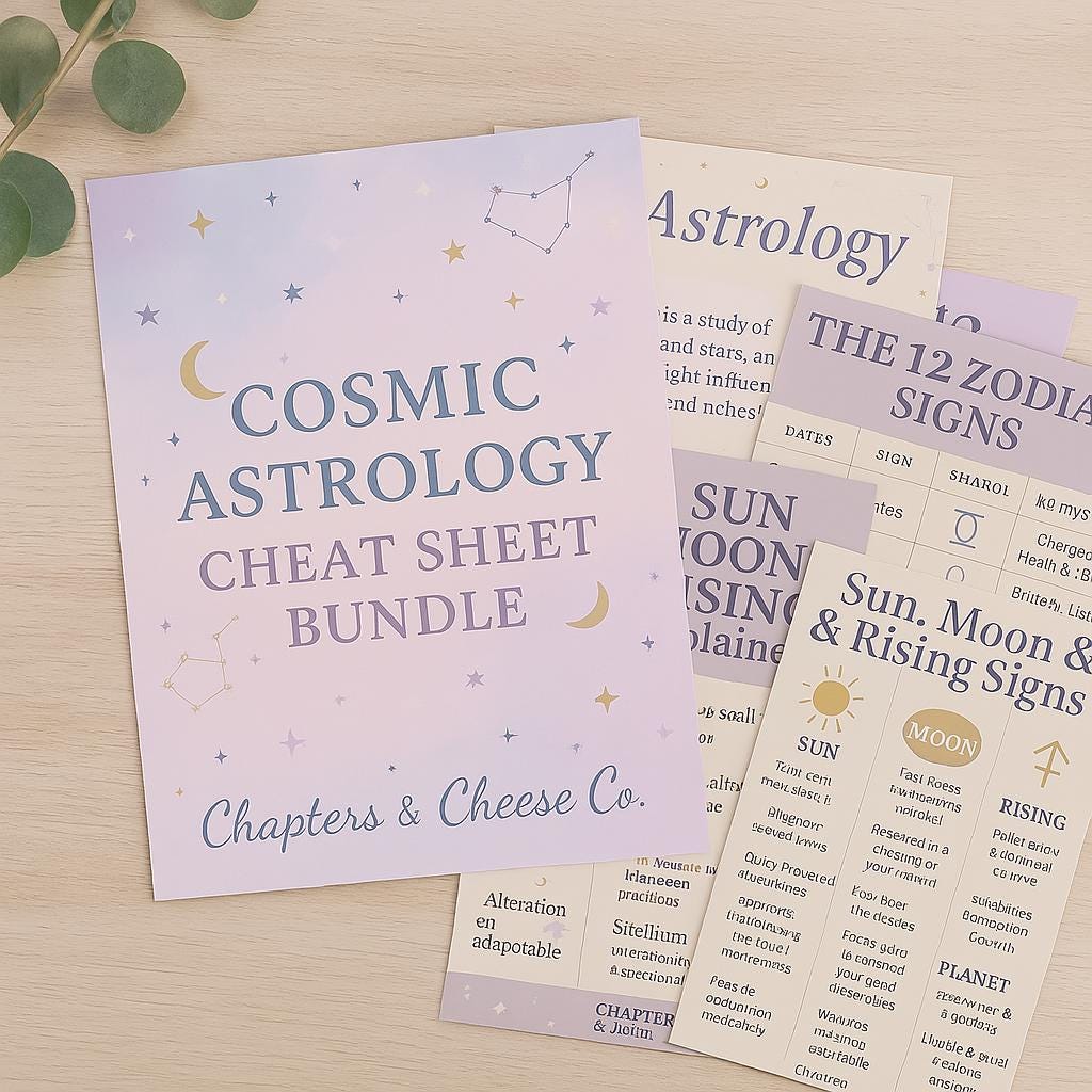 Cosmic Astrology Cheat Sheet Bundle | Digital Printable PDF | Zodiac ...