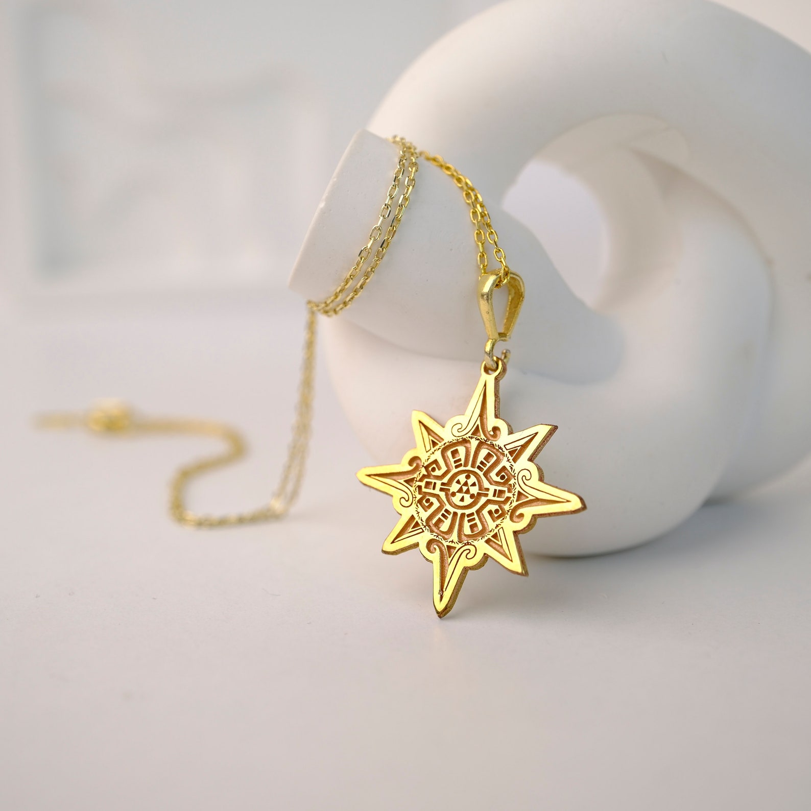 Handmade Aztec Warrior Symbol Necklace, Tribal Jewelry Ethnic Statement ...