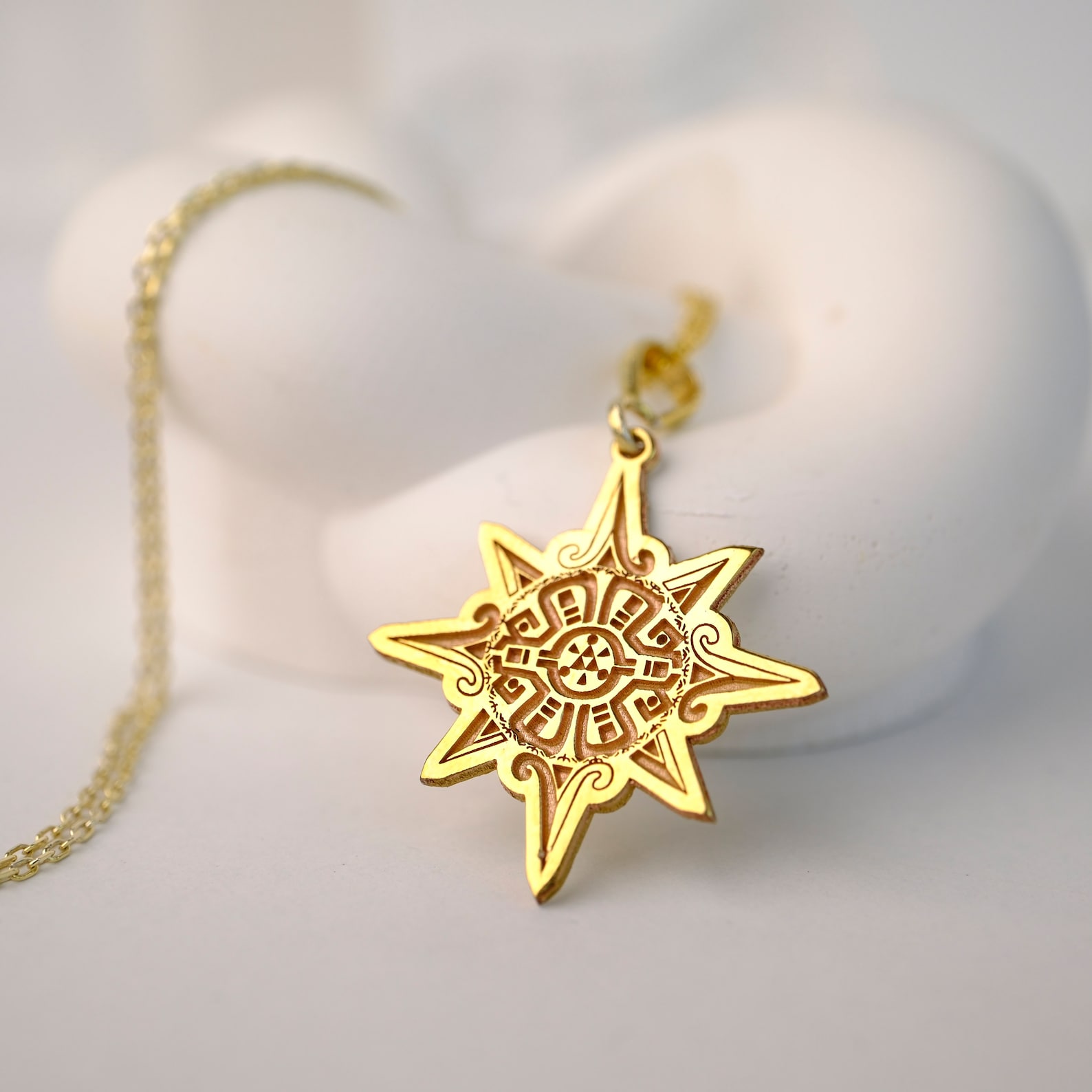 Handmade Aztec Warrior Symbol Necklace, Tribal Jewelry Ethnic Statement ...