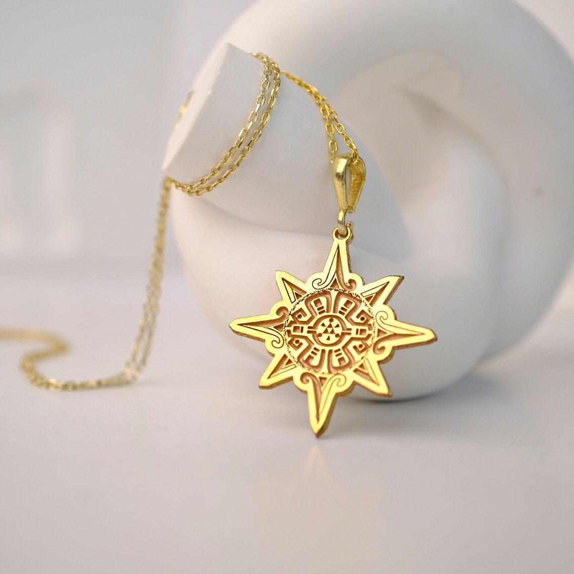 Handmade Aztec Warrior Symbol Necklace, Tribal Jewelry Ethnic Statement ...