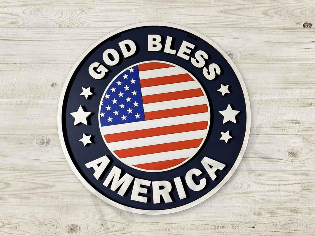 Patriotic Door Hanger - God Bless America Sign - Indoor/outdoor Decor for National Holidays - Etsy