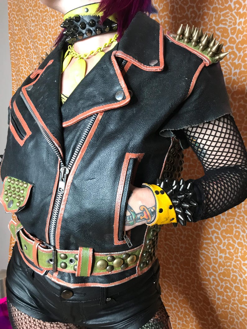 Phases of the Moon Studded Leather Punk Vest - Etsy