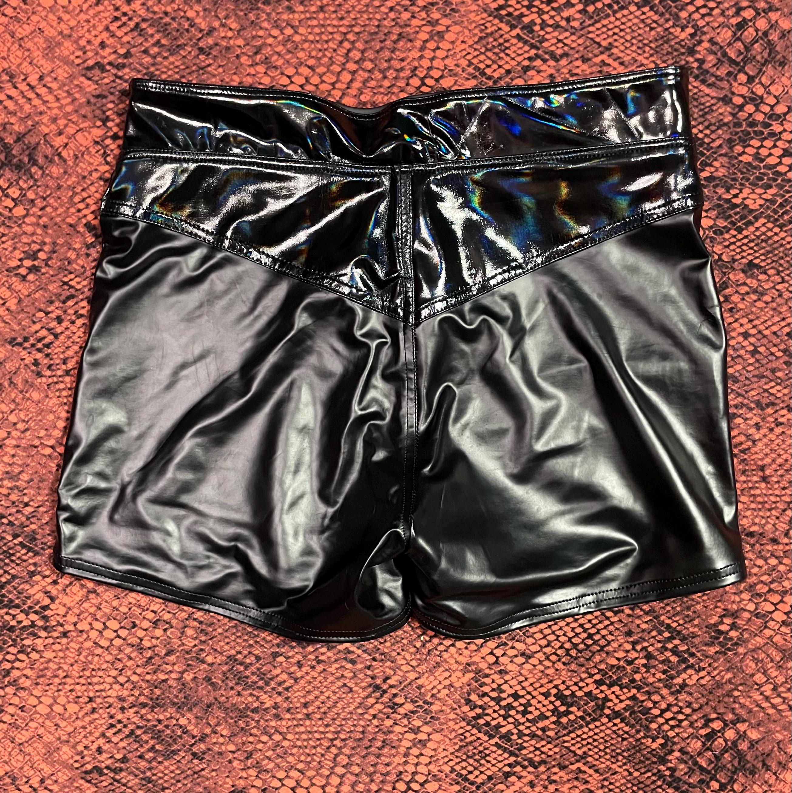 Dark Wave Black Vinyl Shorts - Etsy