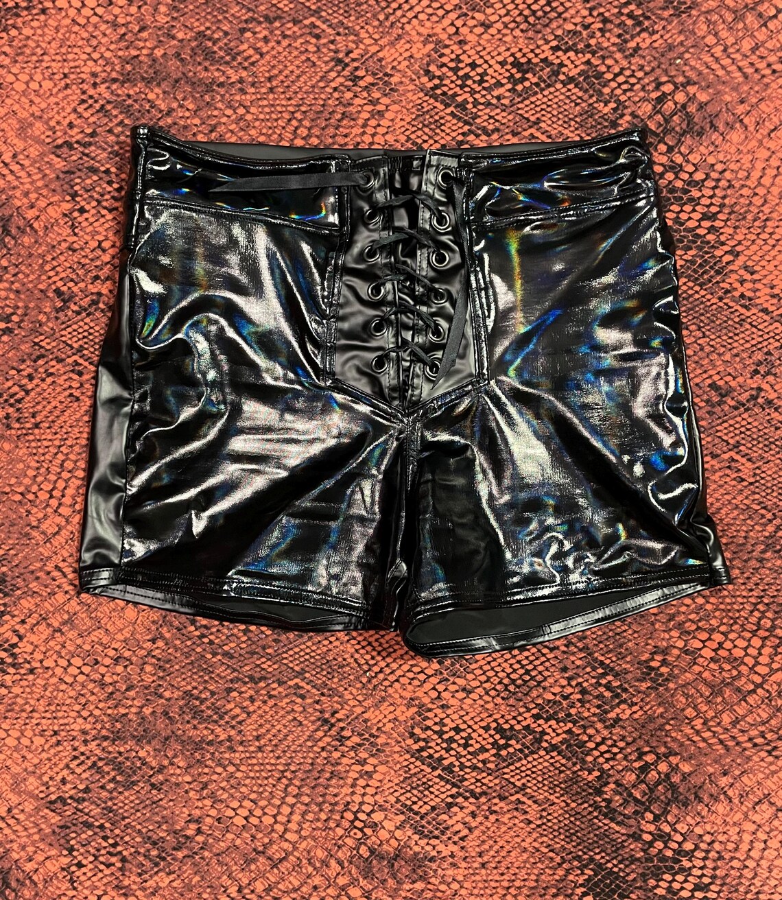 Dark Wave Black Vinyl Shorts - Etsy