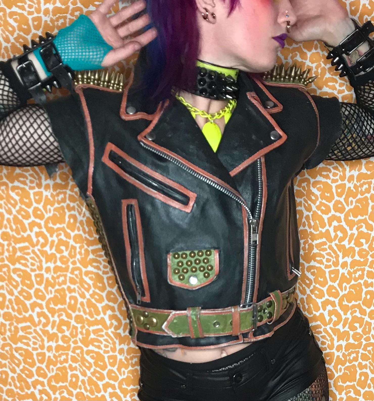 Phases of the Moon Studded Leather Punk Vest - Etsy