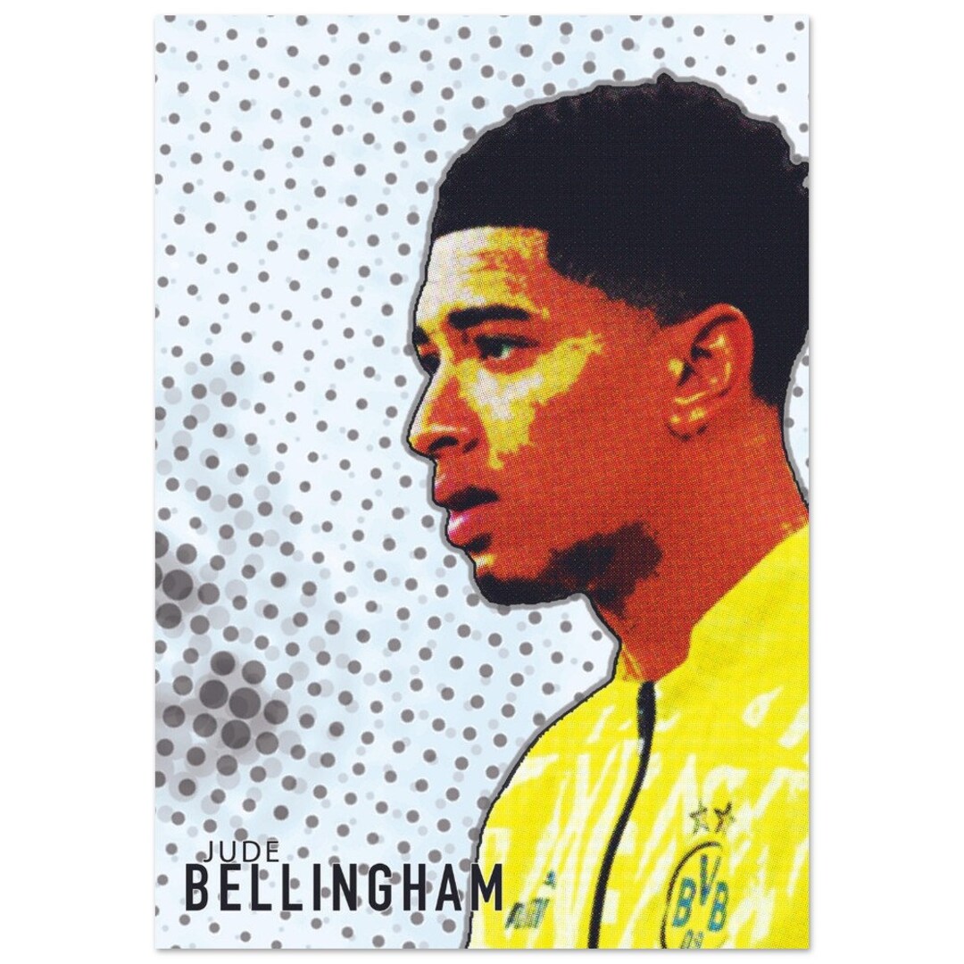 Jude Bellingham Cartoon-style Screen-print Effect Aluminium Print ...