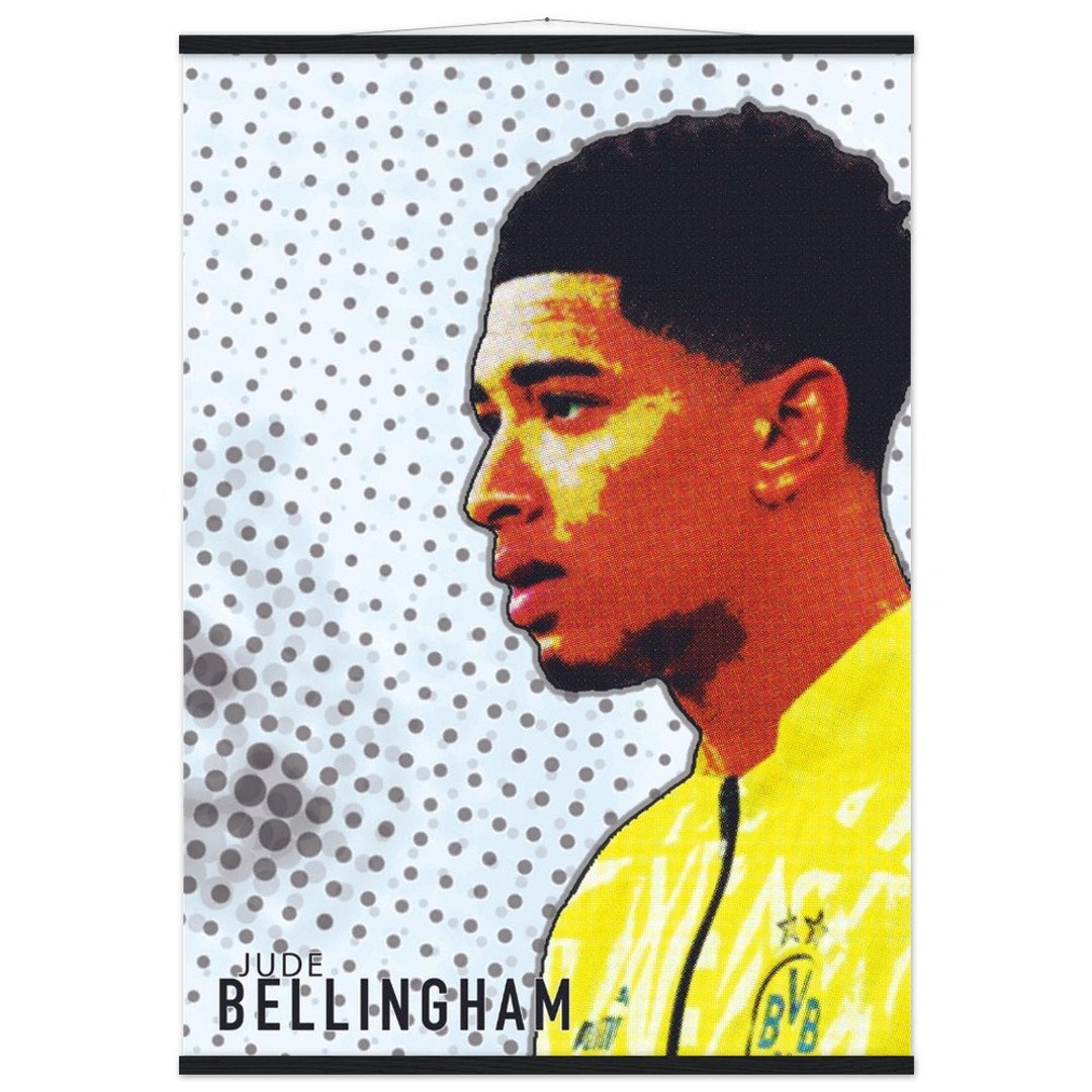Jude Bellingham Cartoon-style Screen-print Effect Poster With Hanger ...