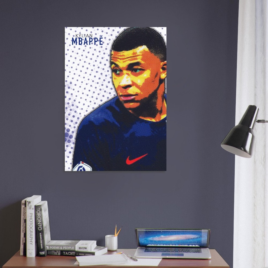 Kylian Mbappé Paper Poster Cartoon-style Screen-print Effect Dynamic ...