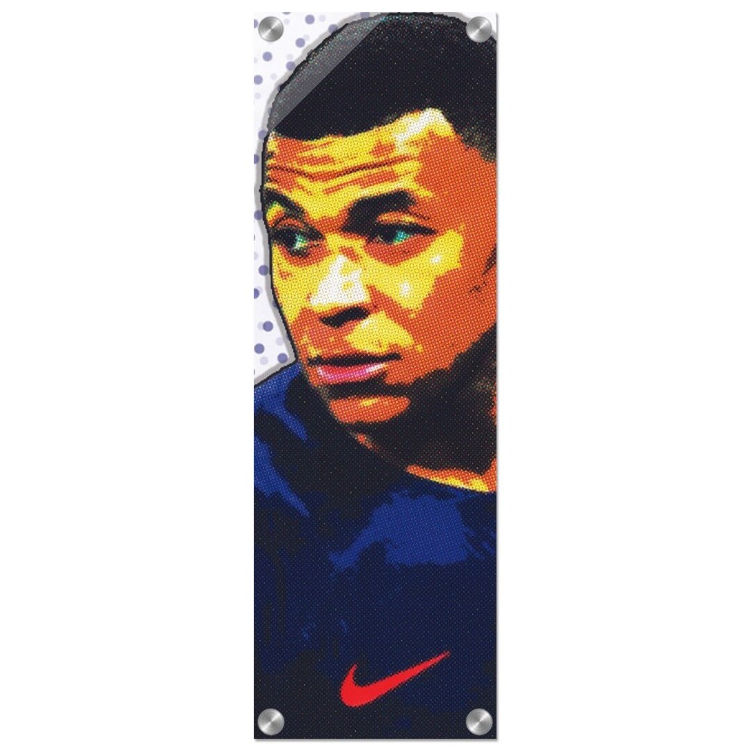Kylian Mbappé Cartoon-style Screen-print Effect Acrylic Print Dynamic ...