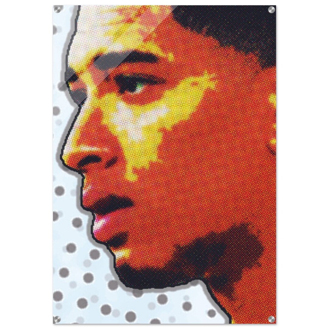 Jude Bellingham Cartoon-style Screen-print Effect Acrylic Print Dynamic ...