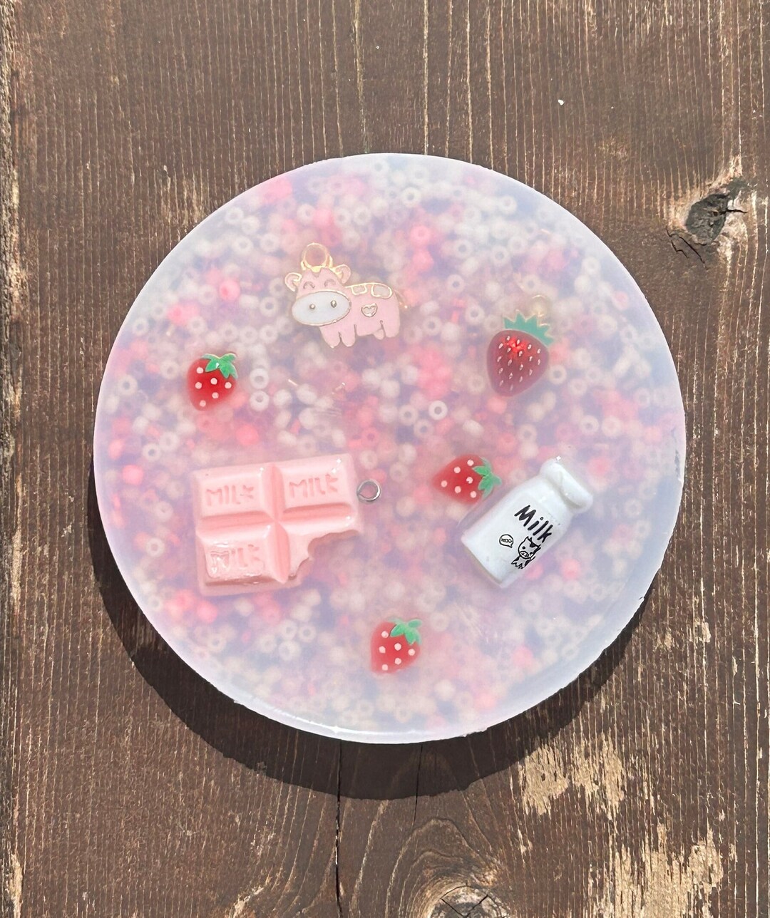 Strawberry Milk Pick Pad Silicone Fidget Toy, Skin Picking ...