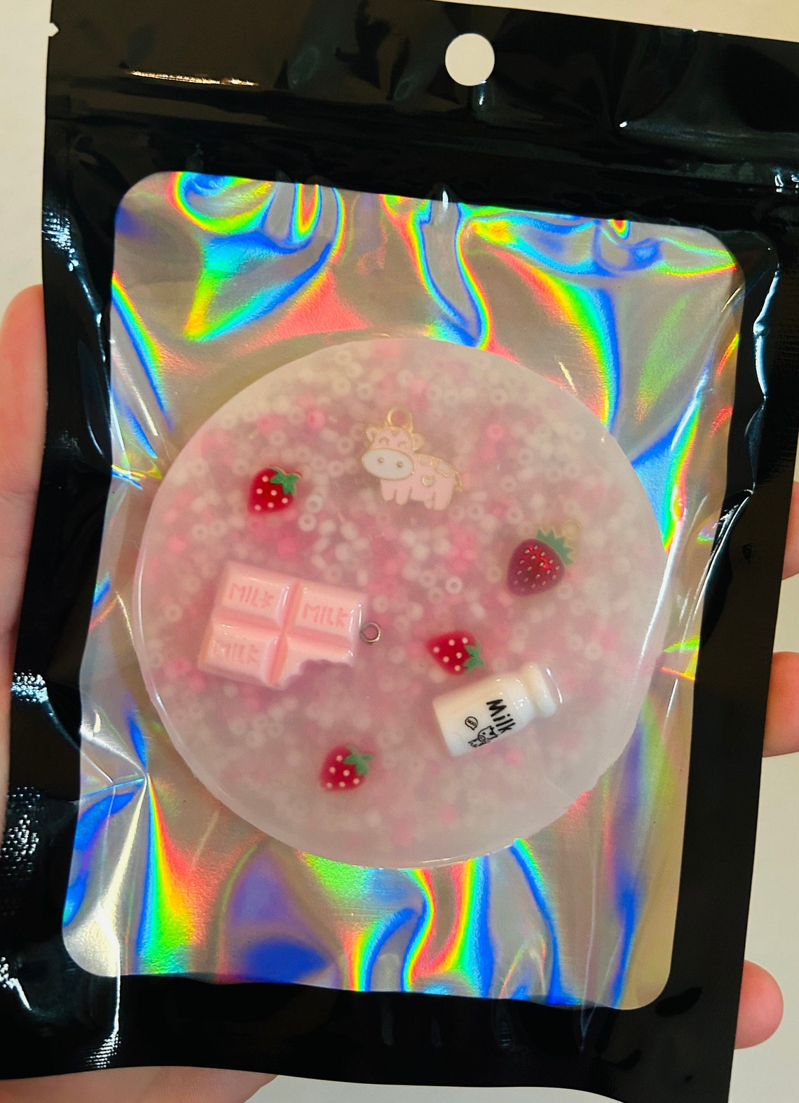 Strawberry Milk Pick Pad Silicone Fidget Toy, Skin Picking ...