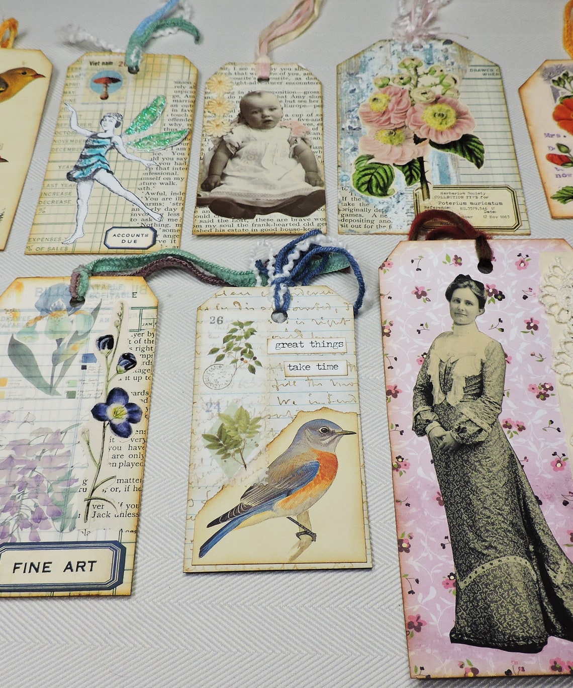 Journaling Tags Handmade Tags 10 Pieces - Etsy