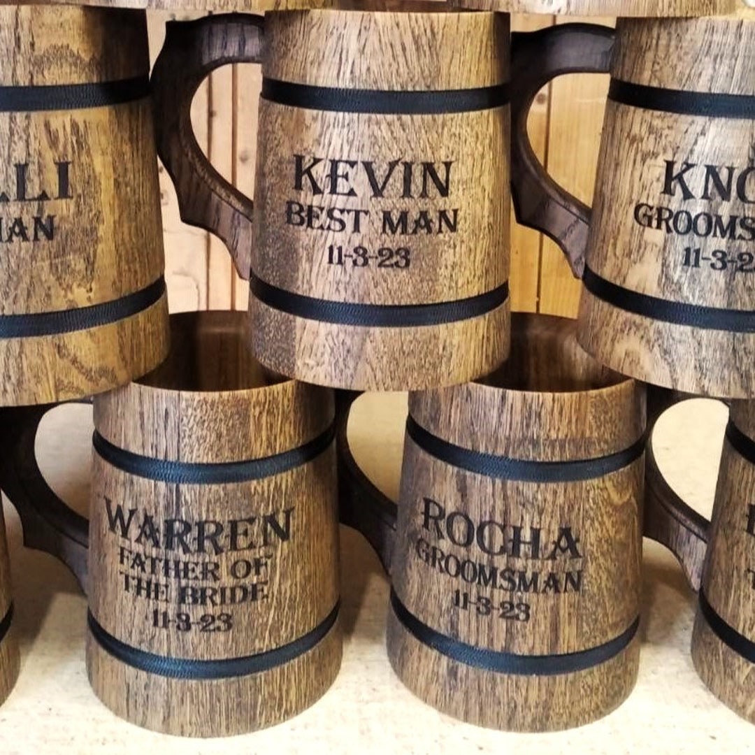 Groomsman 20oz Beer Mugs, Custom Engraved, Groomsmen Gift Idea ...