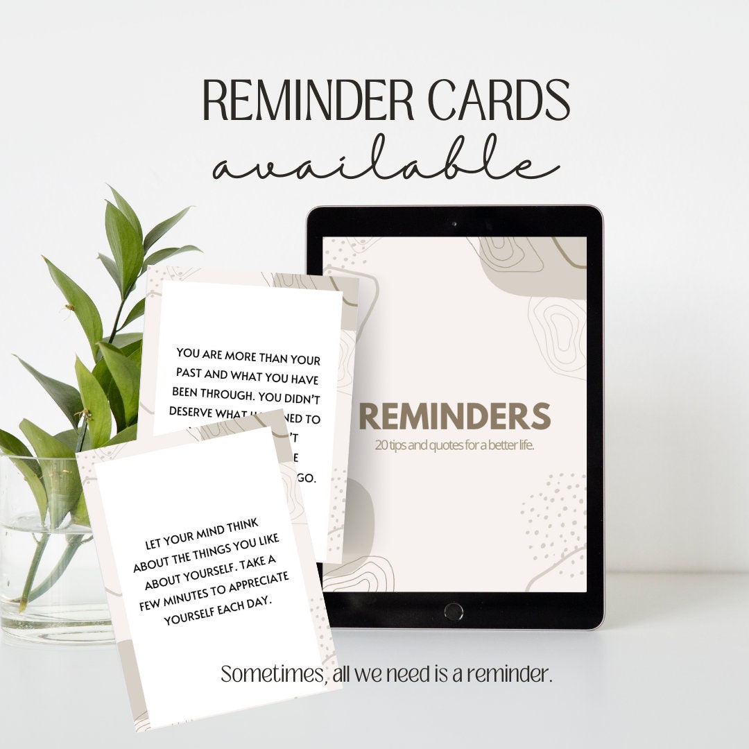 Printable Reminder Cards - Daily Motivational Quotes, Mental Health ...