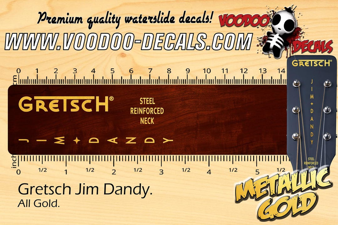 Gretsch JIM DANDY GOLD - Waterslide Decal - Etsy