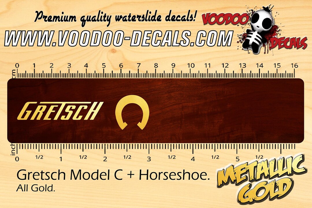 Gretsch Model C + Horseshoe GOLD - Waterslide Decal - Etsy
