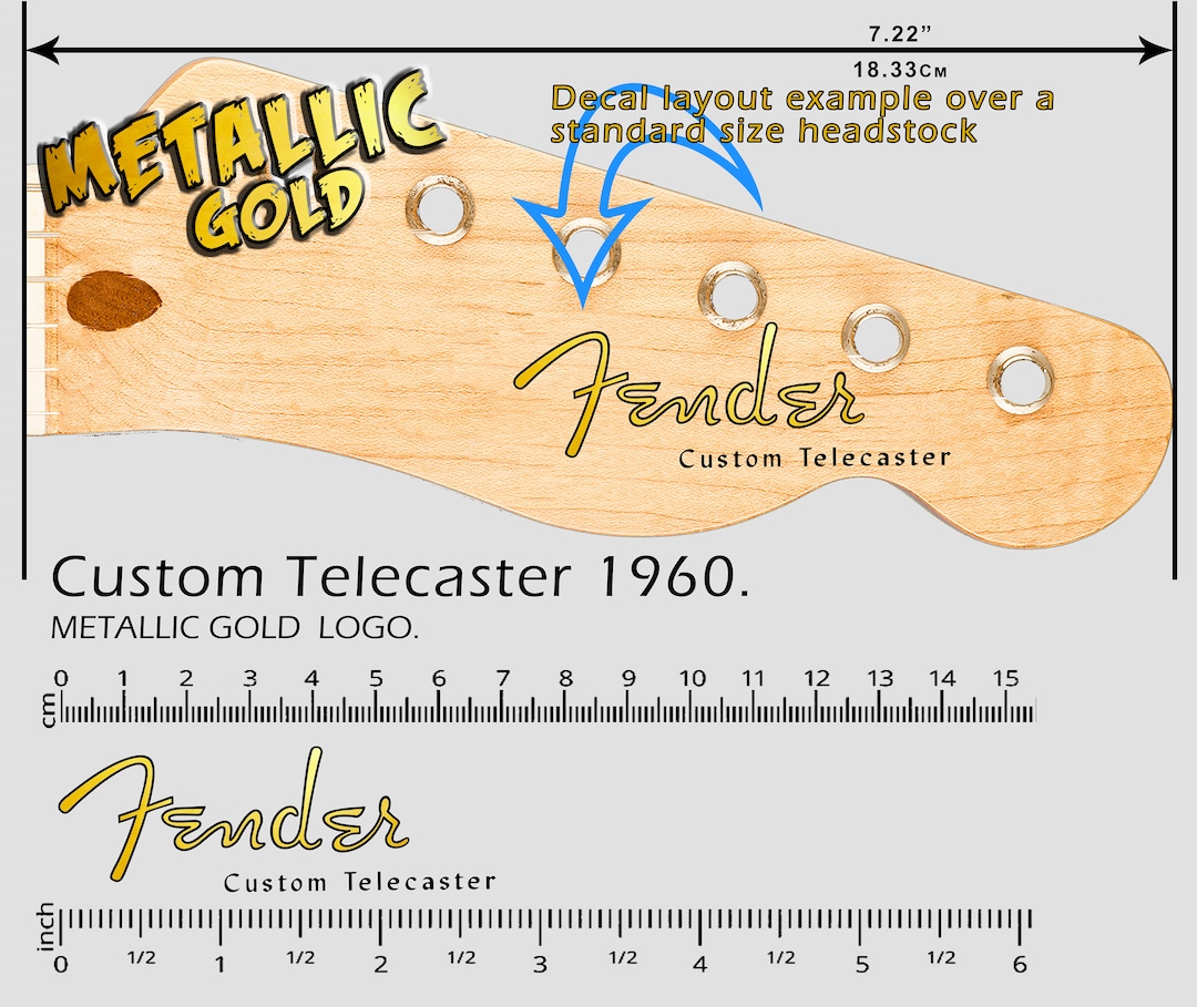Custom Telecaster 1960 GOLD LOGO - Waterslide Decal - Etsy